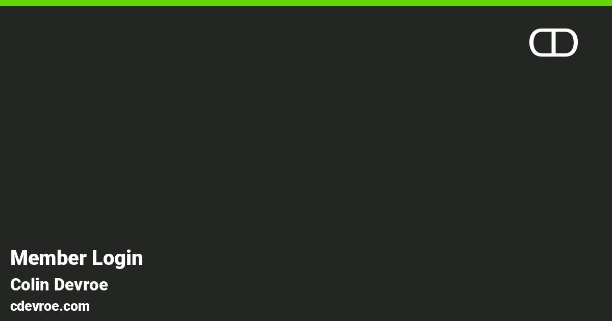 Member Login – Colin Devroe